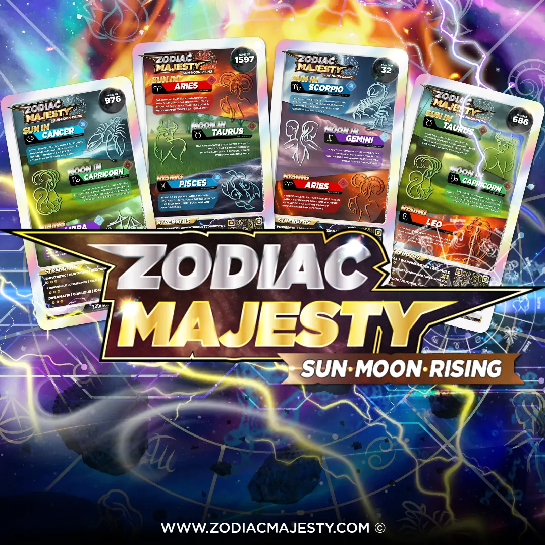 Create Your Sun Moon Rising Zodiac Signs Cards - Zodiac Majesty